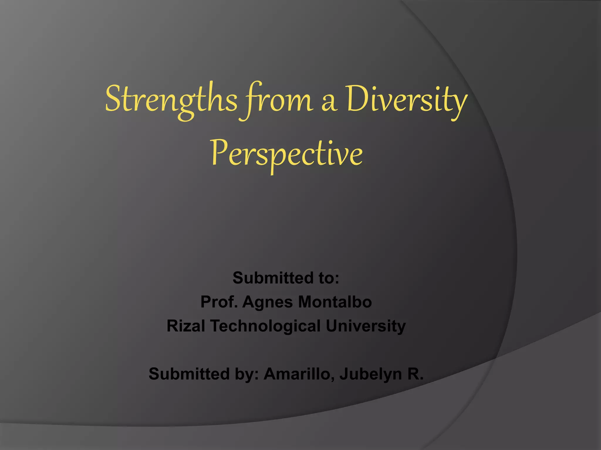 Strengths from a Diversity Perspective | PPTX