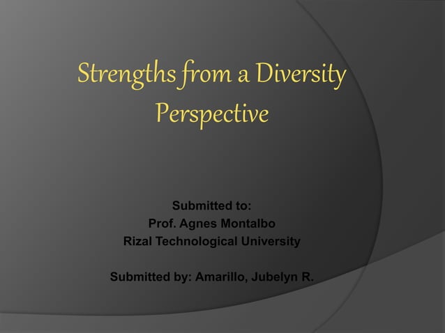 Strengths from a Diversity Perspective | PPTX