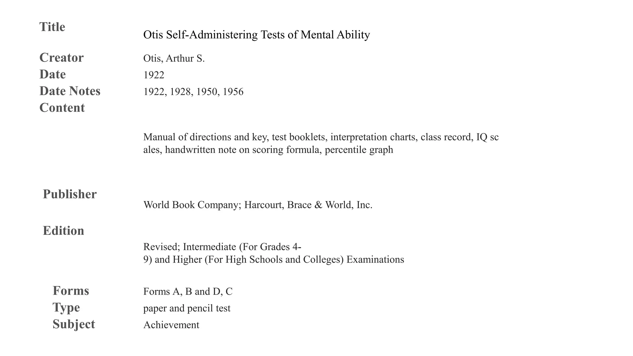 Otis mental ability test | PPTX