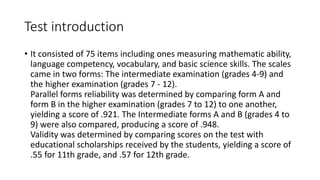 Otis mental ability test | PPTX