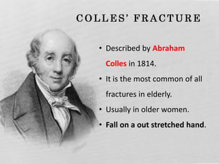 Distal End Radius Fractures - Colles, Smiths & Bartons | PPTX