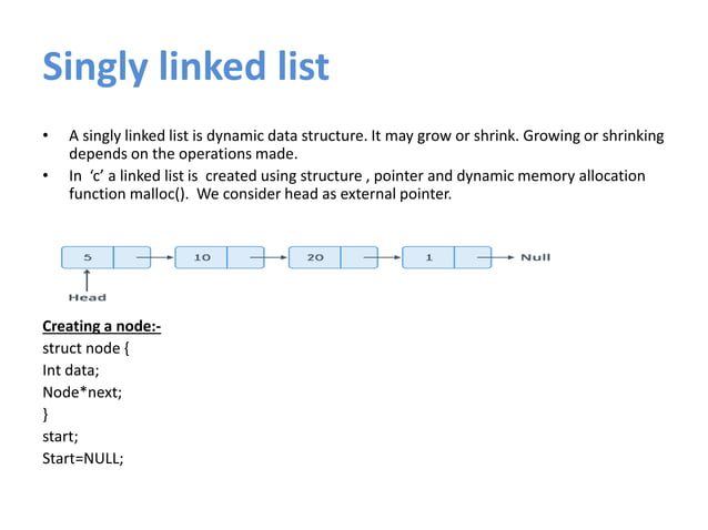 Linked List Using Dynamic Memory Allocation Ppt Free Download 