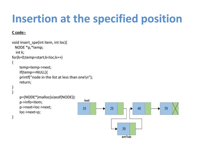 Linked list using Dynamic Memory Allocation | PPT