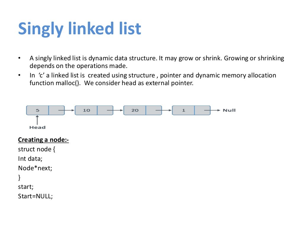 Linked List Using Dynamic Memory Allocation 