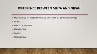 muta marriage | PPTX | Marriage and Civil Unions | Family and Relationships