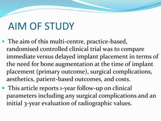 immediate vs delayed implant placement in anterior single tooth ...