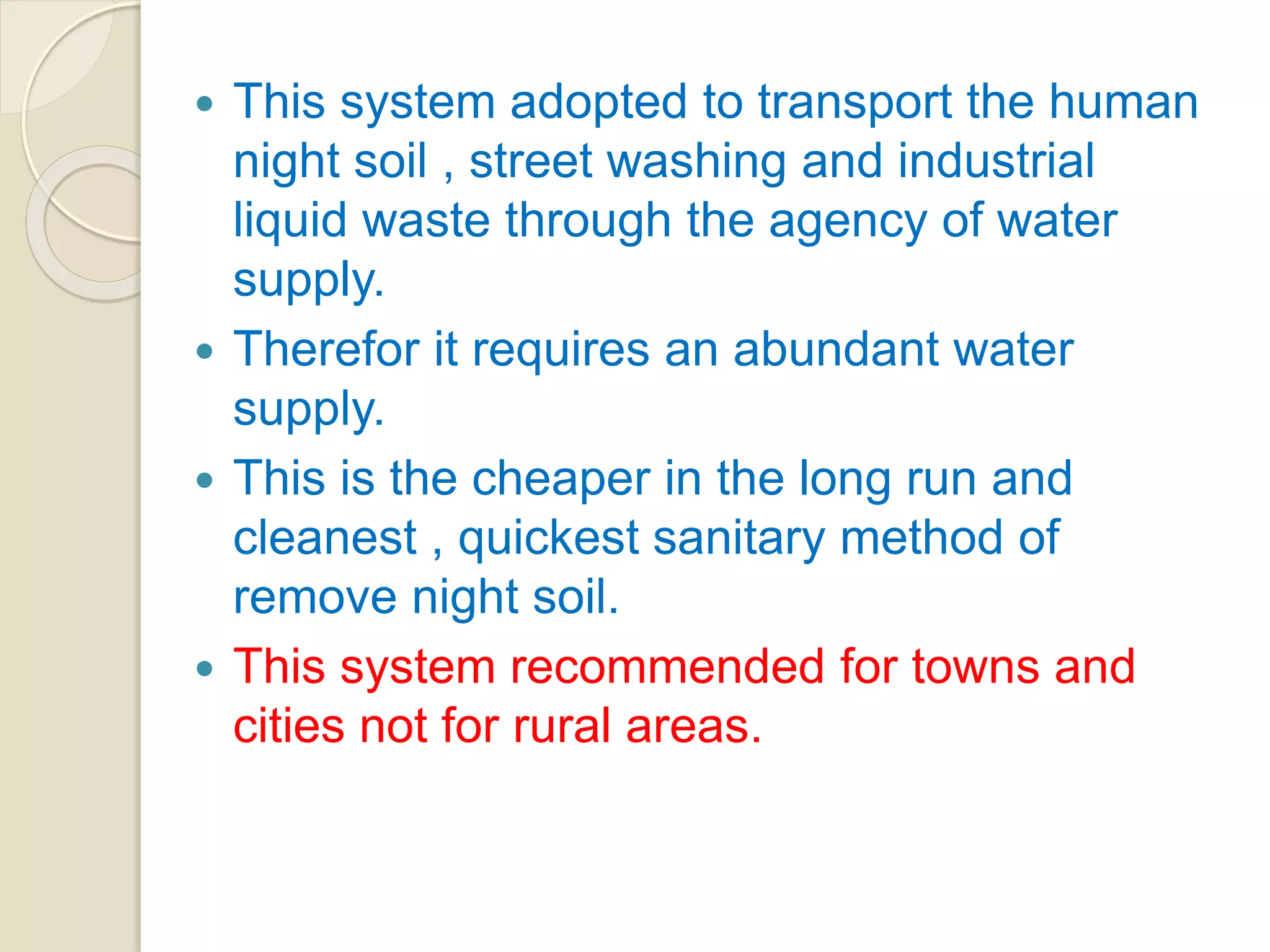 water carriage and sewage system | PPTX