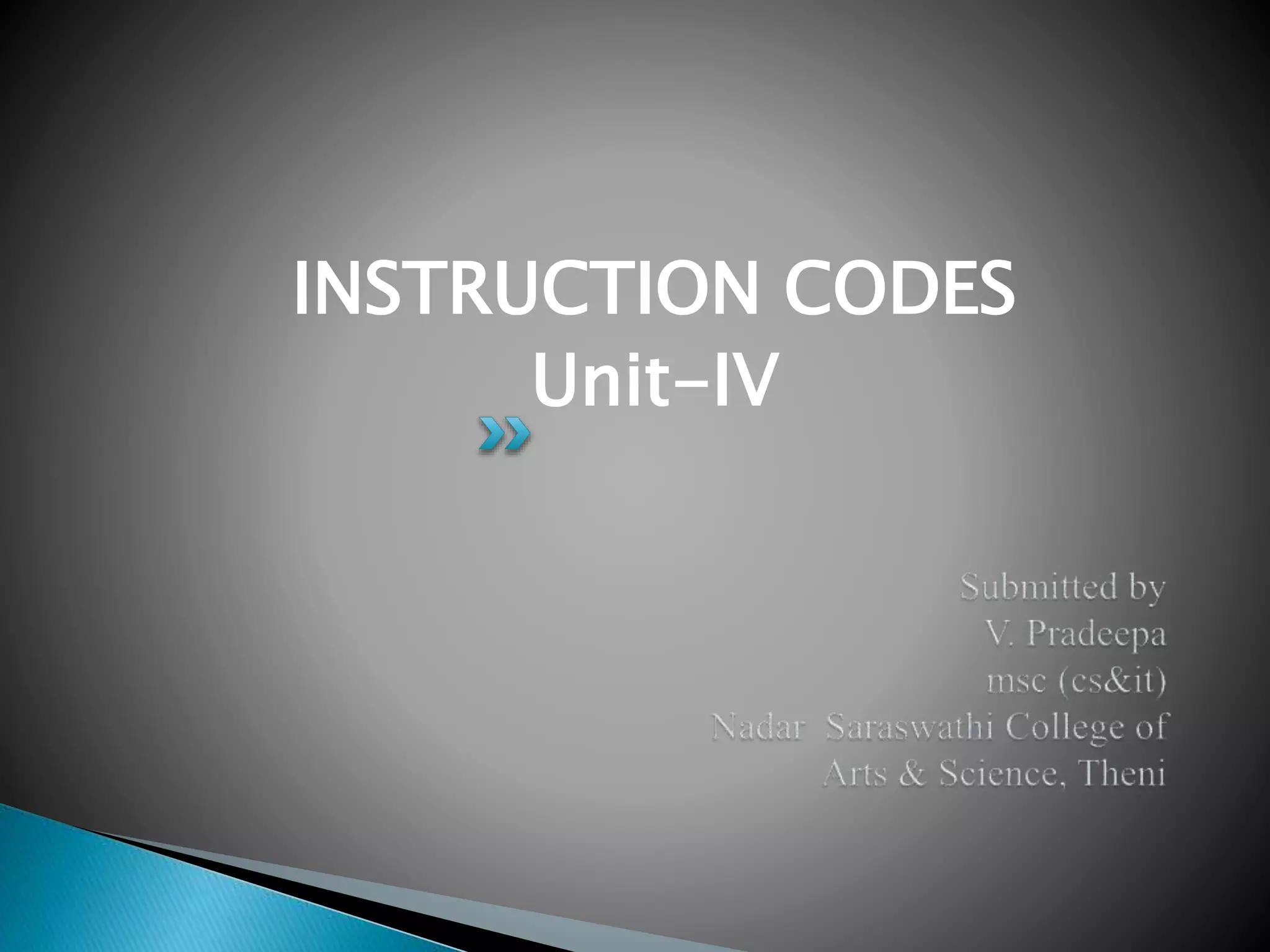 Instruction codes | PPTX