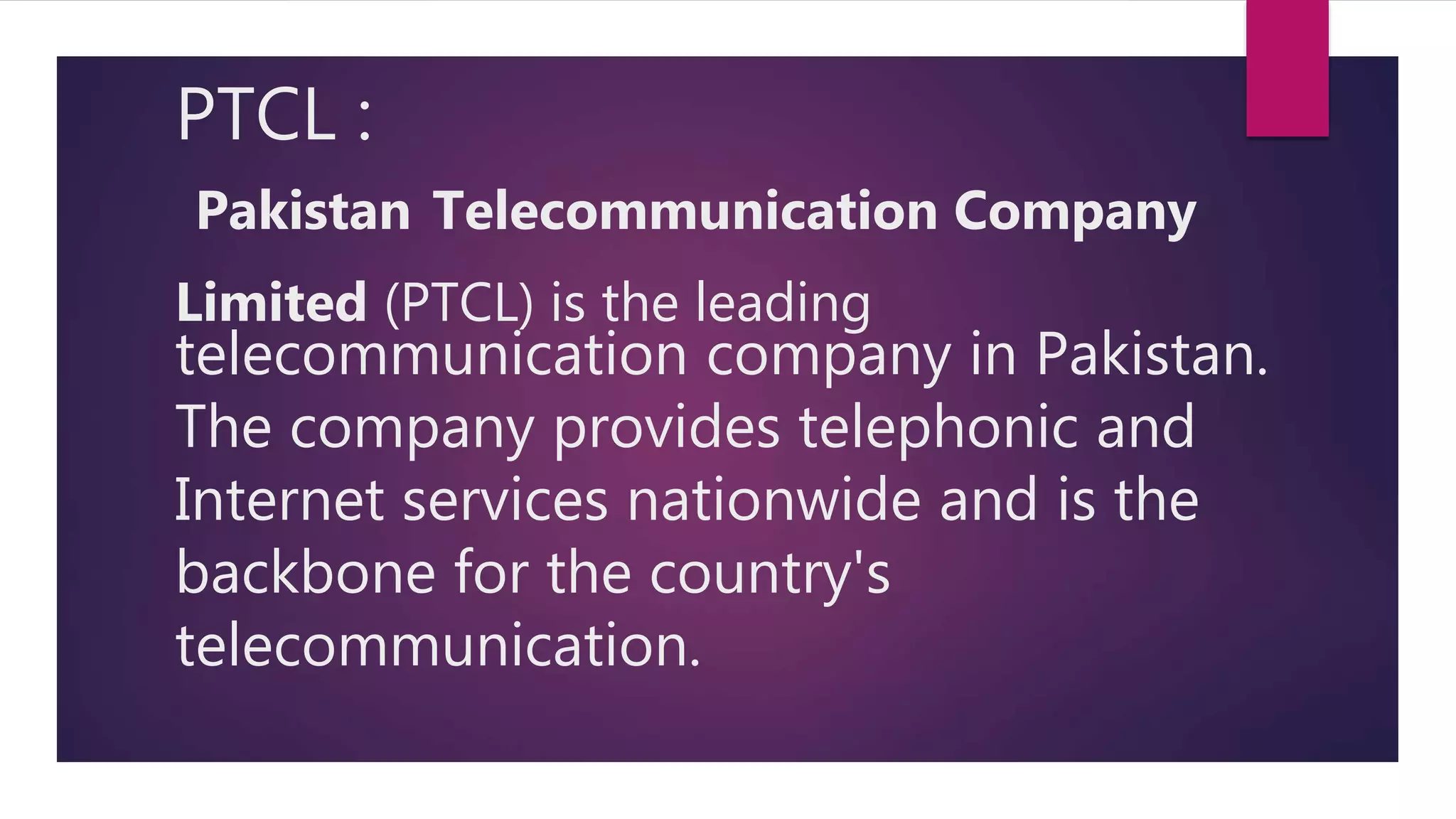 CSR ON PTCL PAKISTAN | PPT