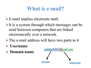 creation of personal e-mail id | PPTX | Email | Internet