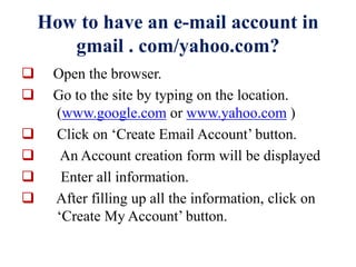creation of personal e-mail id | PPTX
