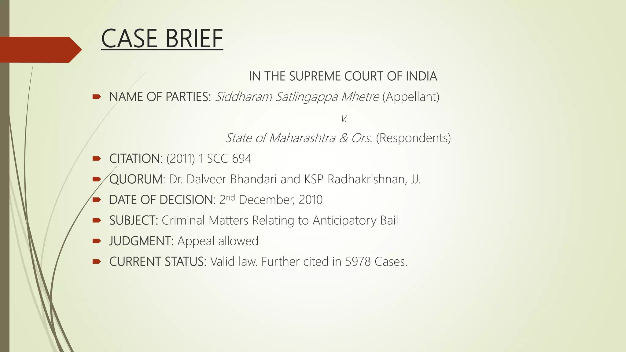 Case Analysis of Siddharam Satlingappa Mhetre v. State of Maharashtra ...