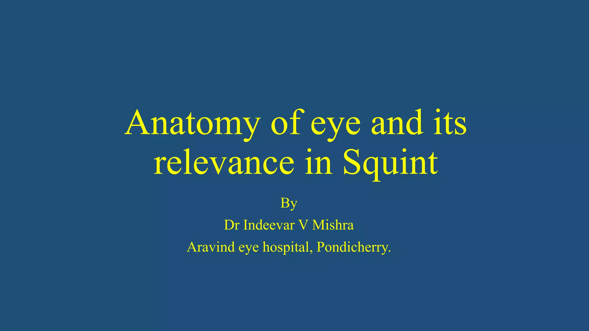 Anatomy of eye and its clinical relevance in Squint | PPTX