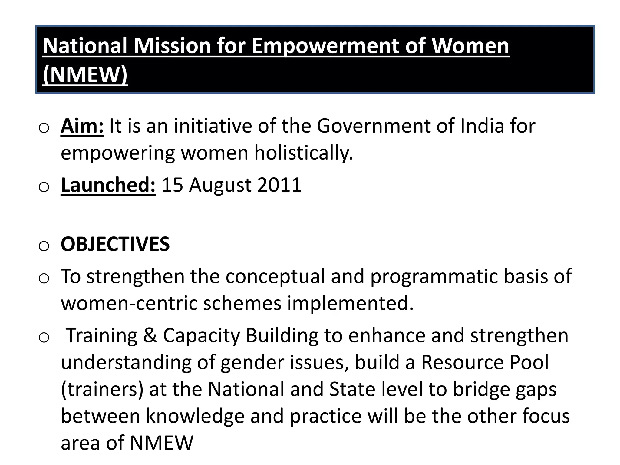 Presentation on women empowerment scheme in india | PPTX