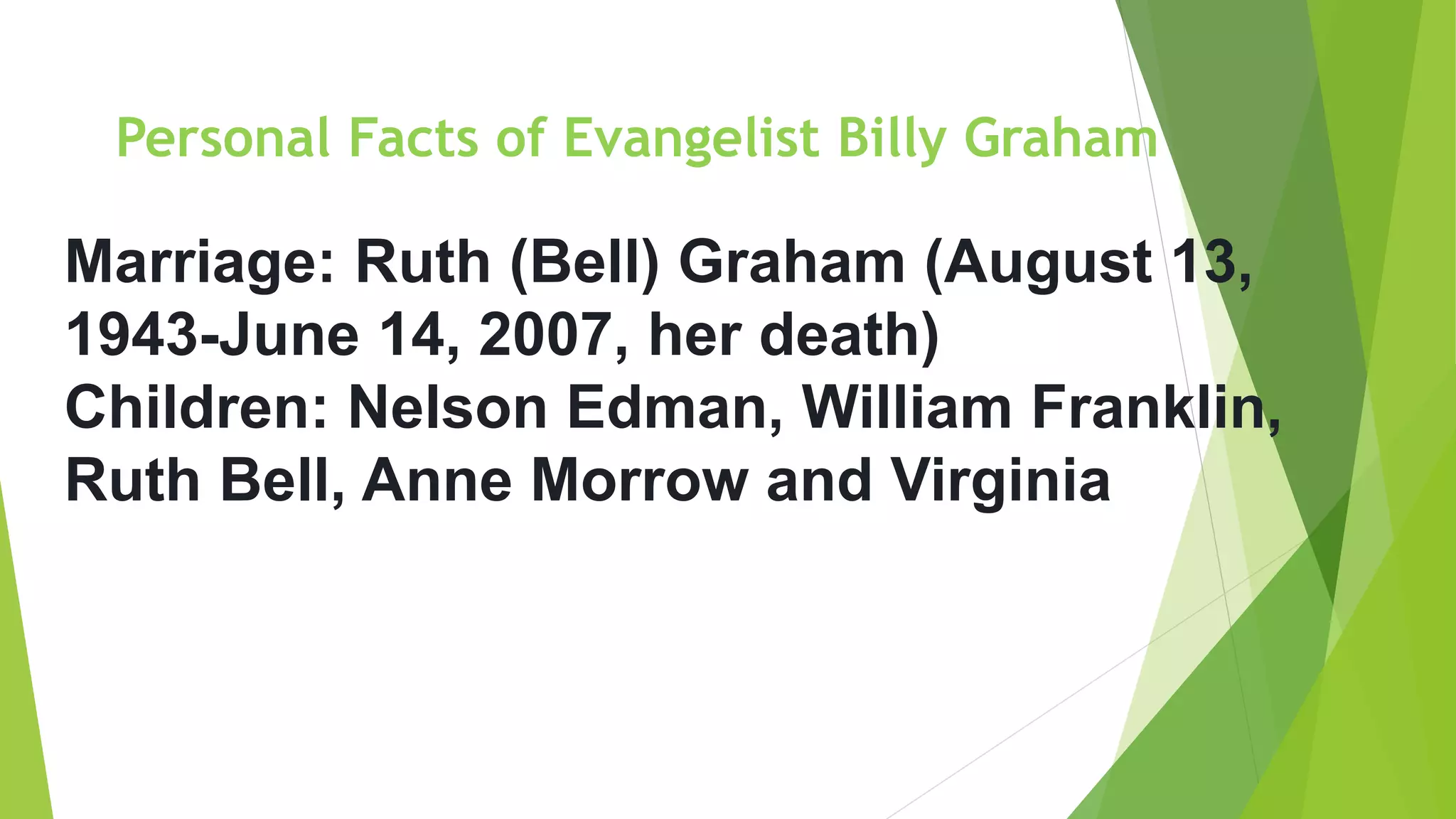 Personal Facts of Billy Graham | PPTX