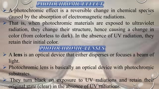 Photochromic Lenses | PPTX