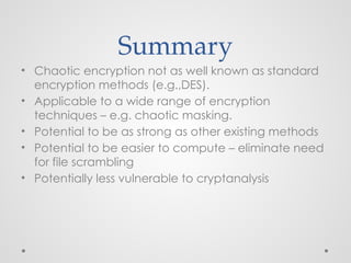 chaos based cryptography - cryptographic | PPTX