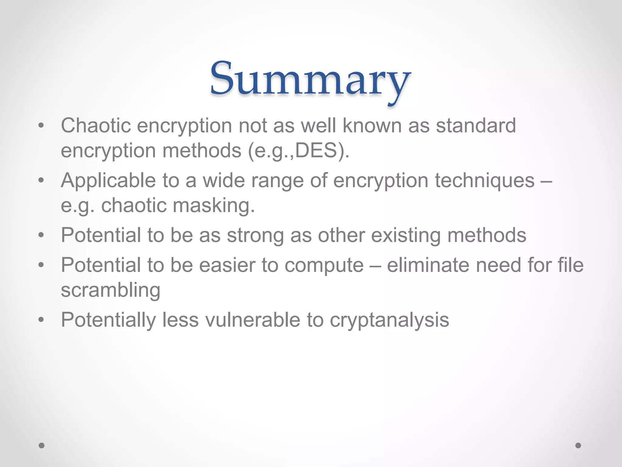 Seminar on Chaos Based Cryptography | PPTX