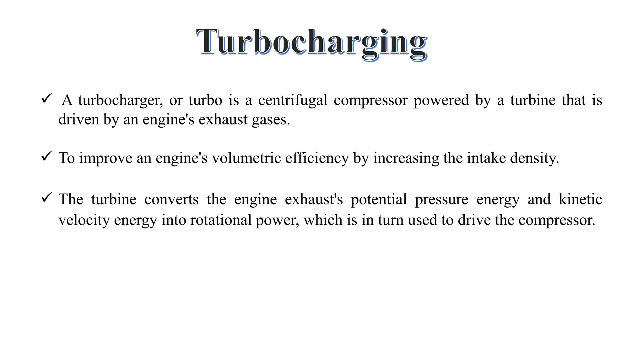 Supercharging and Turbocharging | PPTX