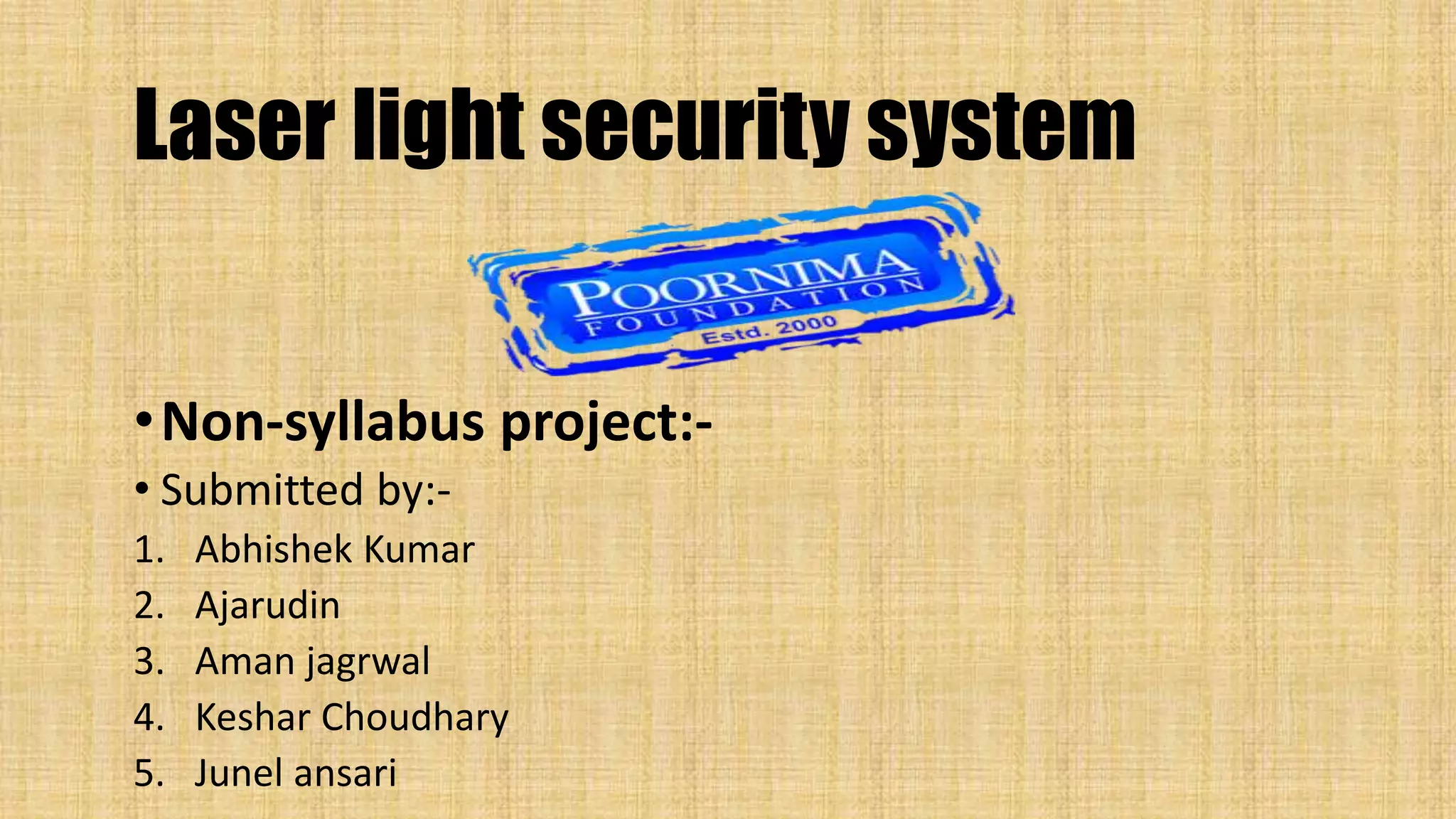 Laser light security system | PPTX