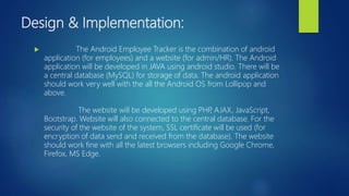 presentation on Android Employee tracker (Requirement gathering). | PPTX