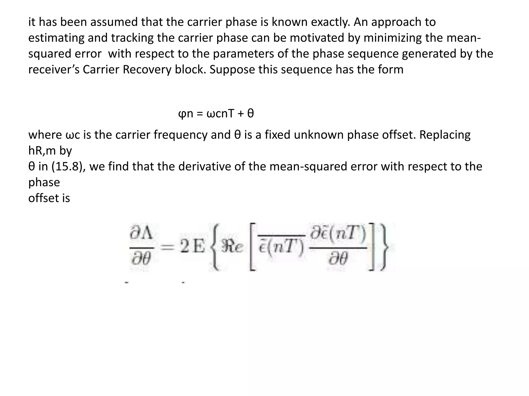 Decision directed carrier signal | PPT