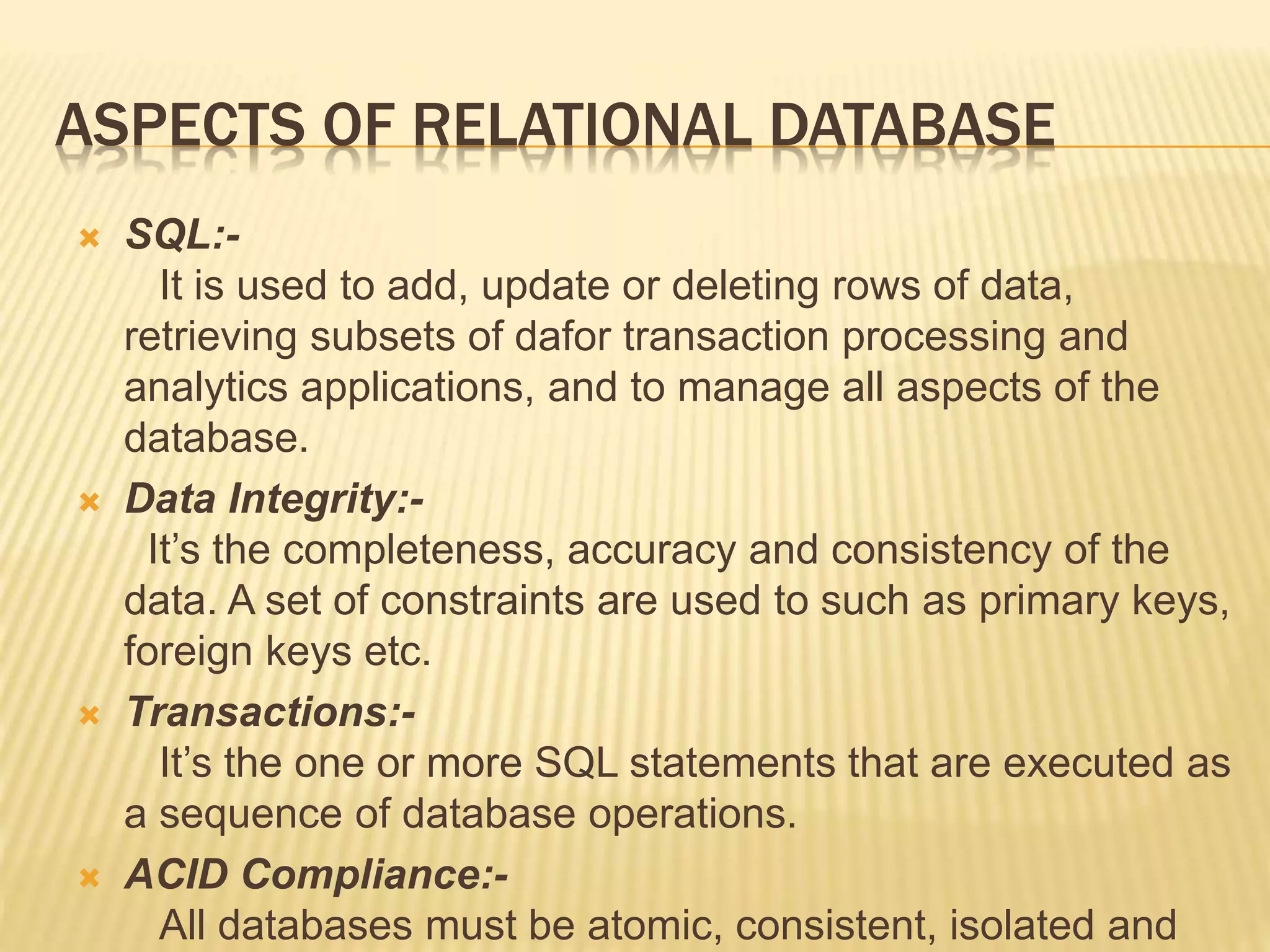 Amazon Web Services (Database) | PPTX | Databases | Computer Software and Applications