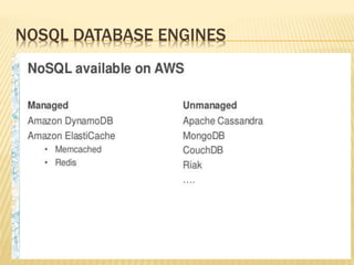 Amazon Web Services (Database) | PPTX | Databases | Computer Software and Applications