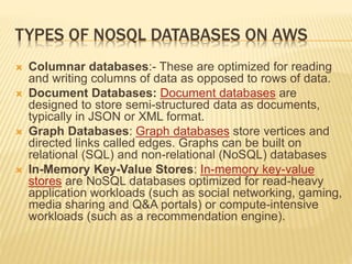 Amazon Web Services (Database) | PPTX | Databases | Computer Software and Applications