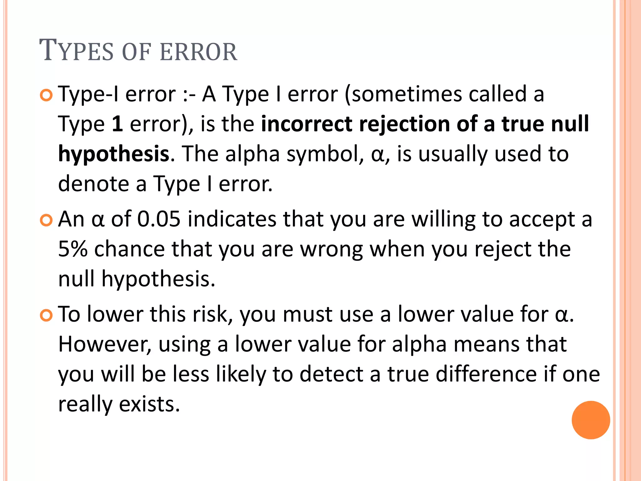 Types of error in hypothesis | PPTX | Chemistry | Science
