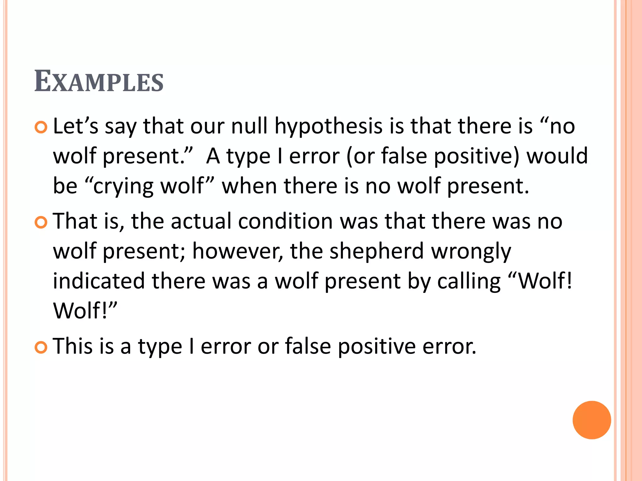 Types of error in hypothesis | PPTX