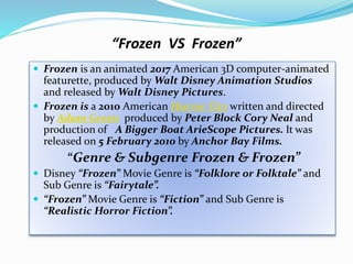 genre analysis of FROZEN vs FROZEN | PPTX