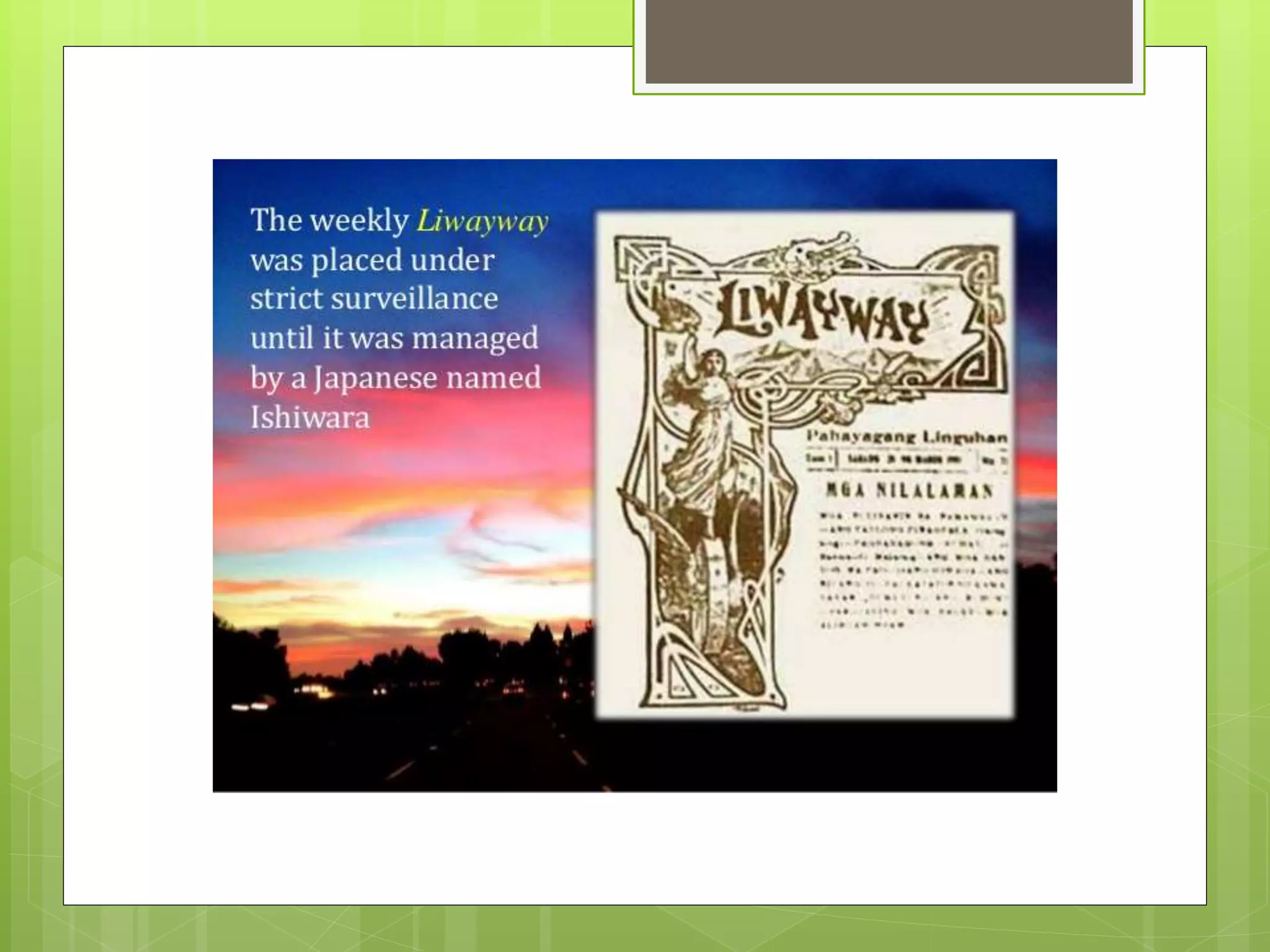Japanese Period of Philippine Literature | PPTX