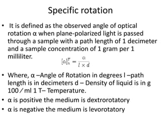 Molecular dissymmetry and chiroptical properties | PPTX