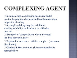 formulation factors influencing drug absorption | PPT
