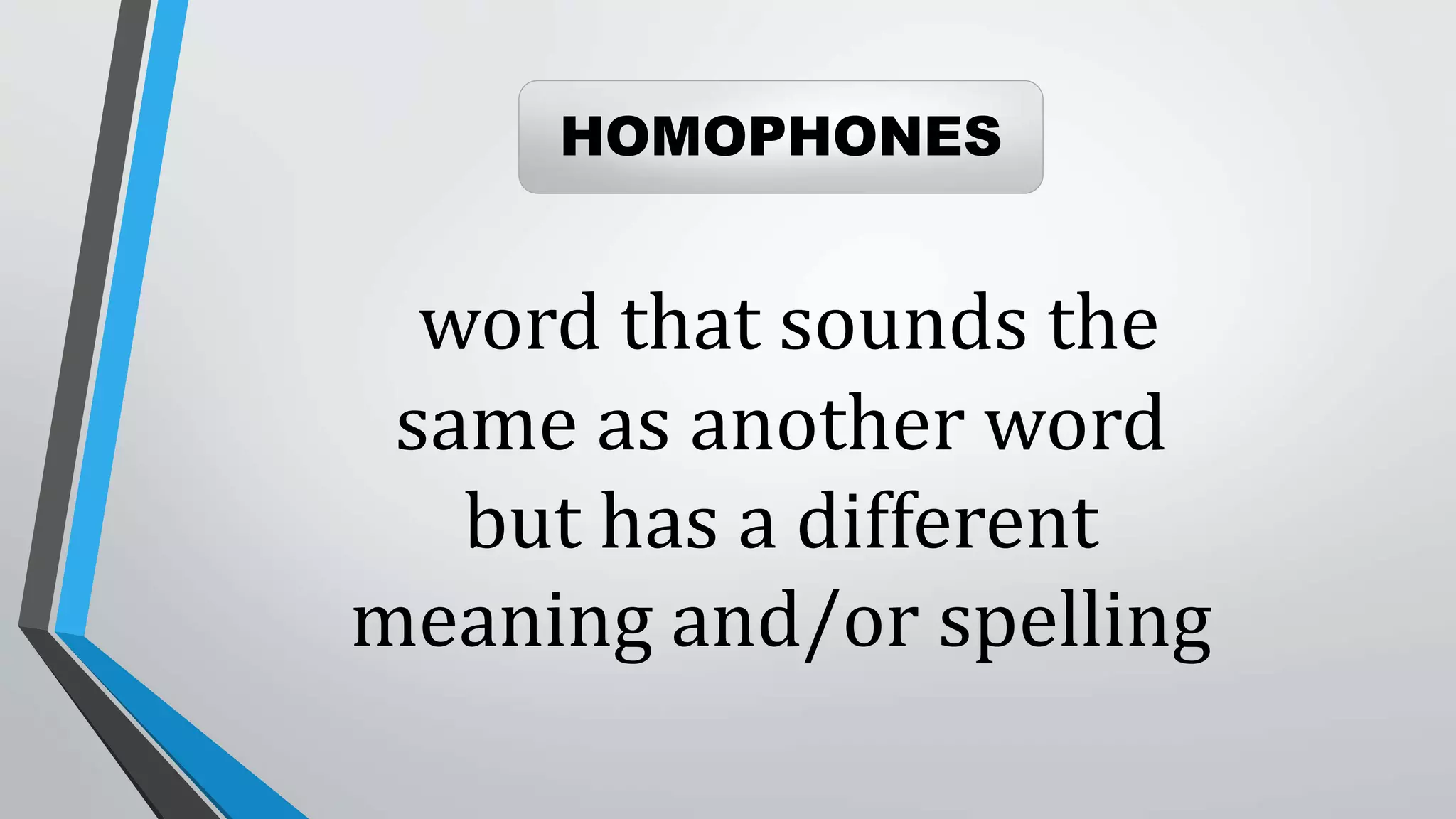 Homophones and Homographs | PPSX