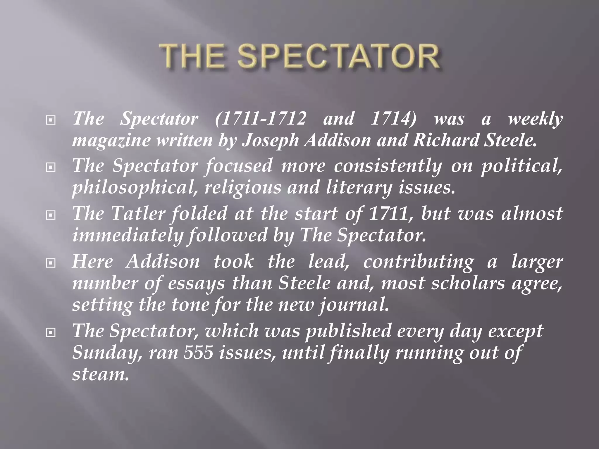 The Spectator -of club | PPTX