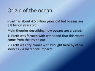 oceanography: waterland, oceans and water, composition of ocean water | PPT