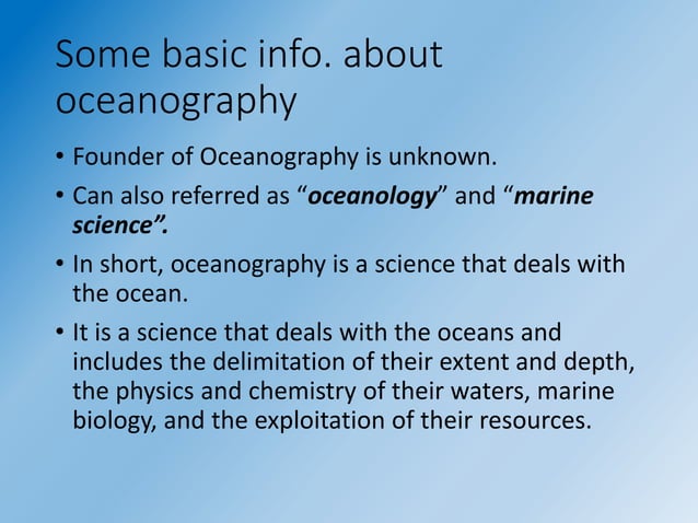 oceanography: waterland, oceans and water, composition of ocean water | PPT
