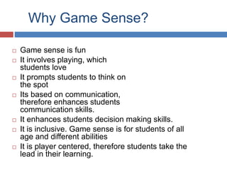 Presentation1: Game sense | PPTX | Educational Video Games | Video Game ...