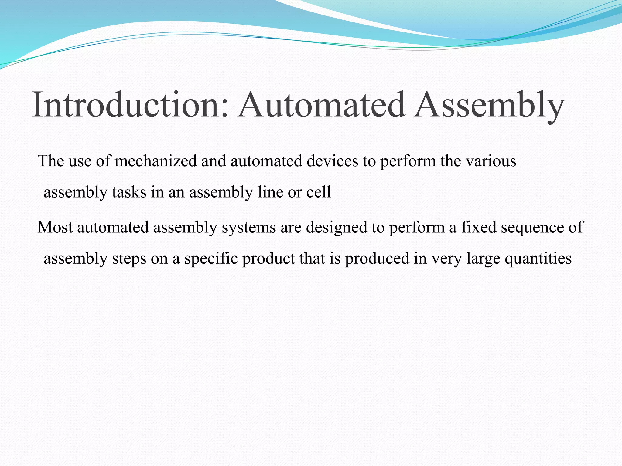Automated Assembly Systems | PPTX
