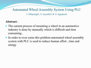 Automated Assembly Systems | PPTX