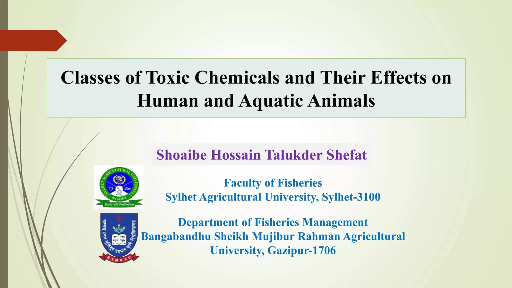 Classes of Toxic Chemicals and Their Effects | PPTX