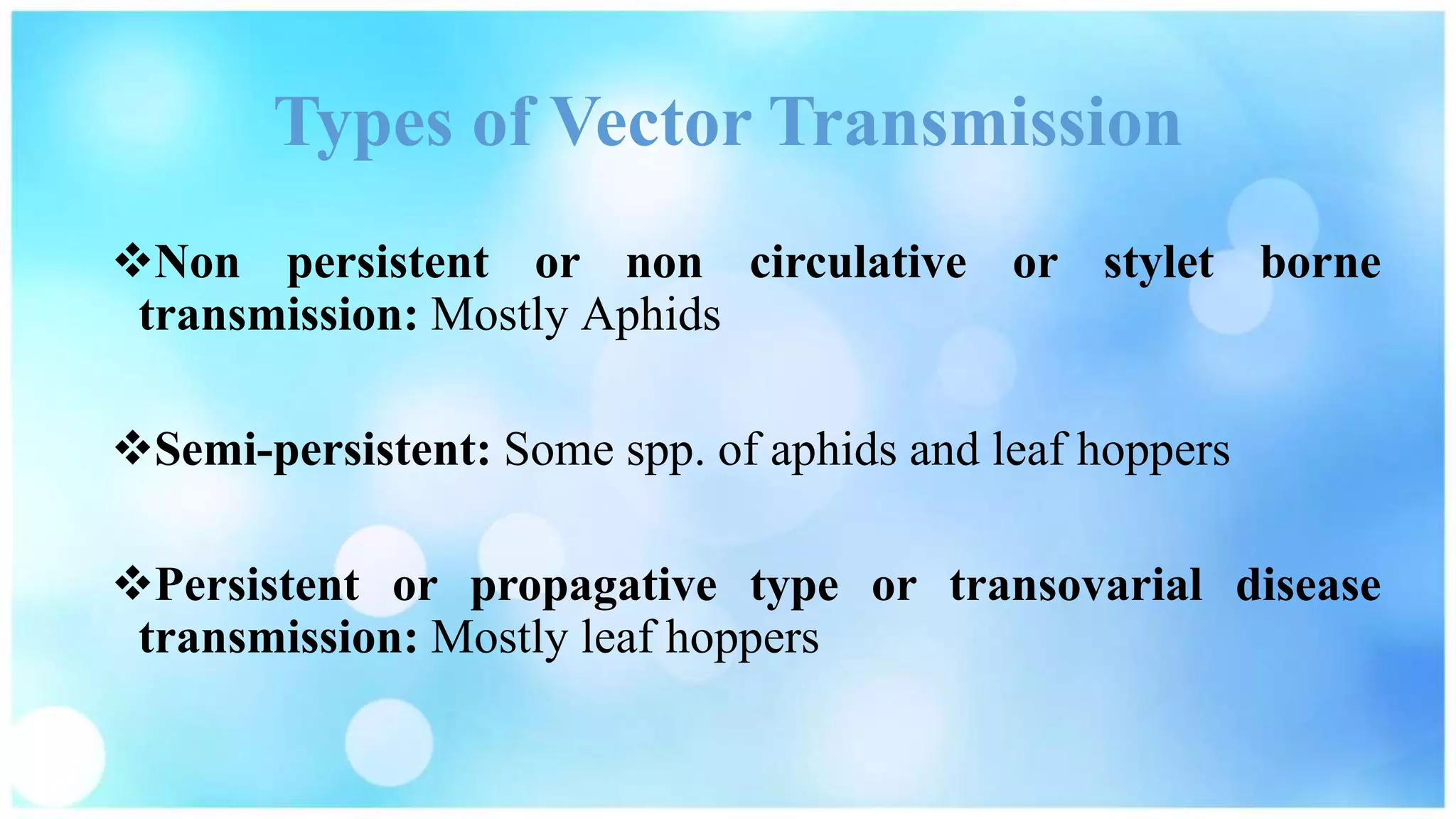 Insect Vector of Plant Viral Diseases | PPTX
