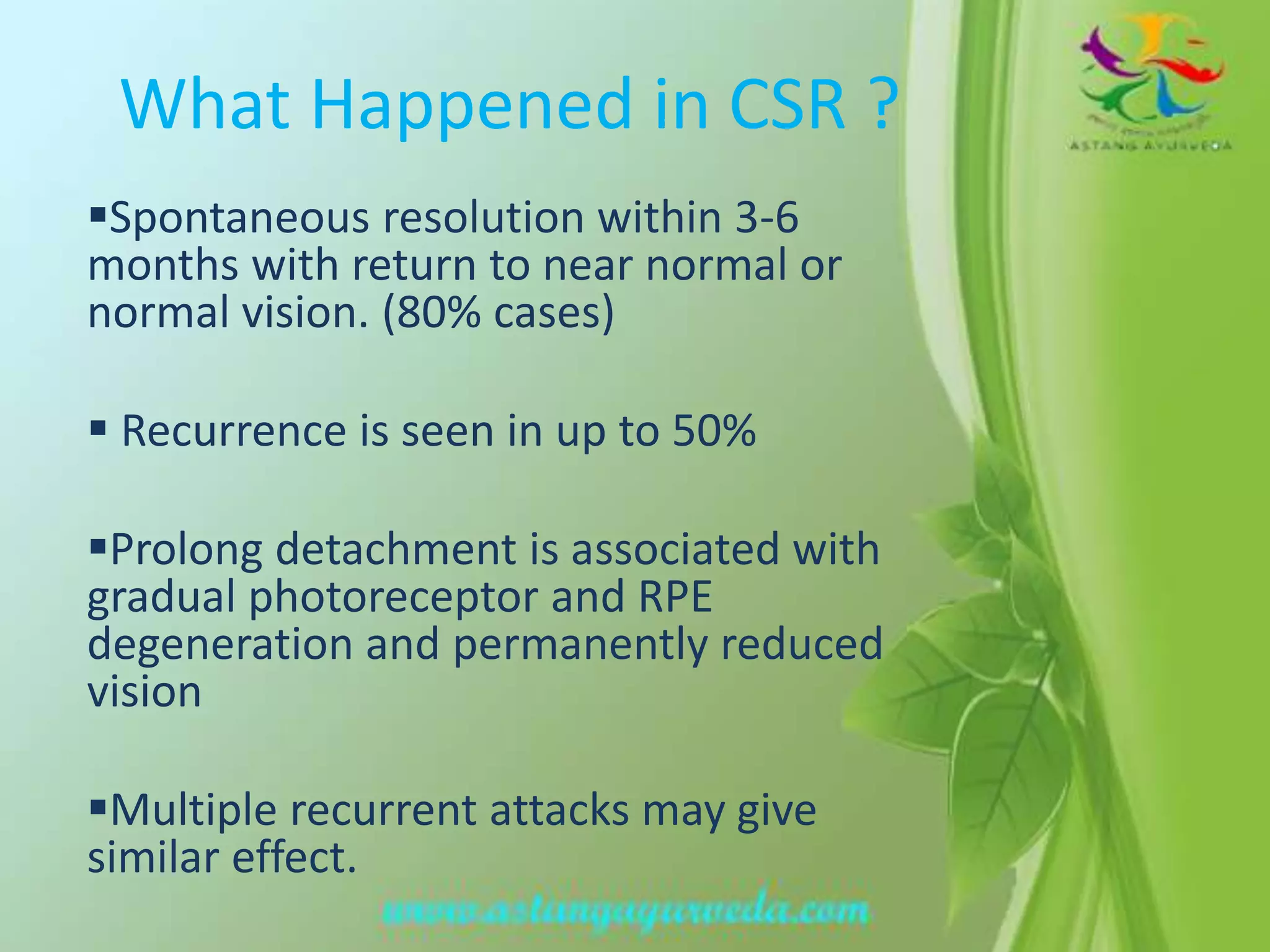 Sucessfully Treatment of Central Serous Chorioretinopathy, CSR in ...