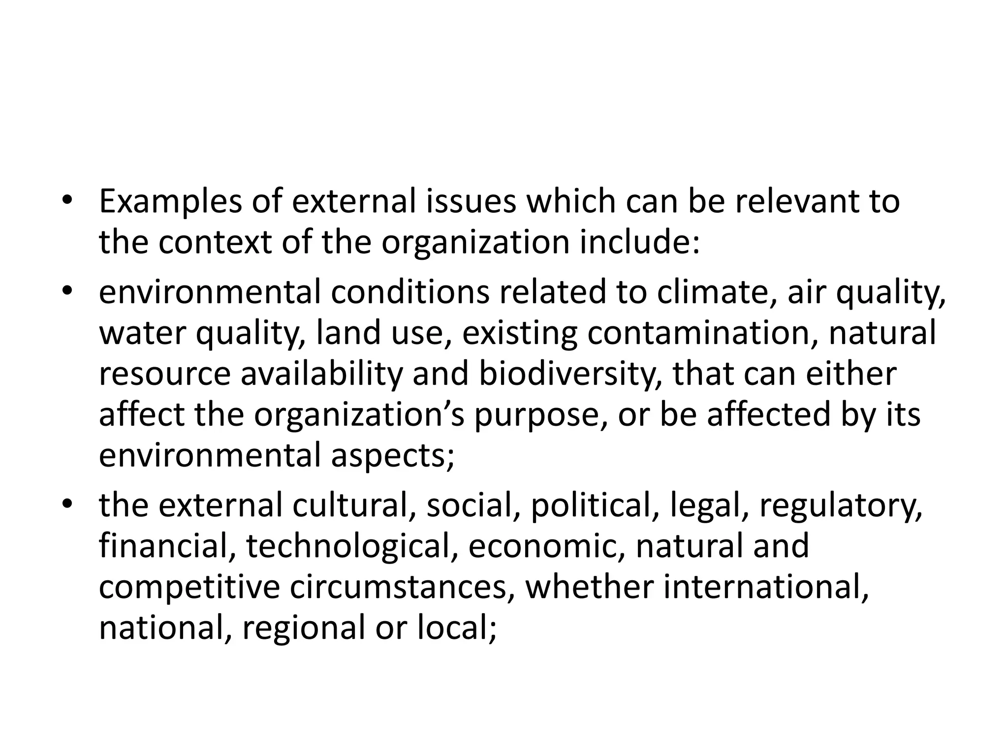 CONTEXT OF THE ORGANISATION | PPTX