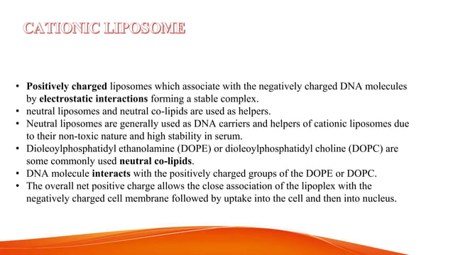 liposome mediated gene delivery | PPTX | Biological Sciences | Science