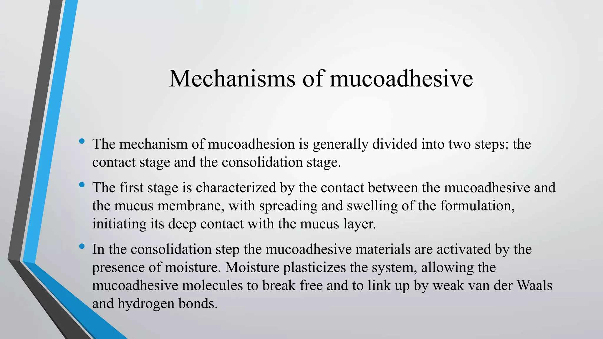 Mucoadhesive drug delivery system | PPTX