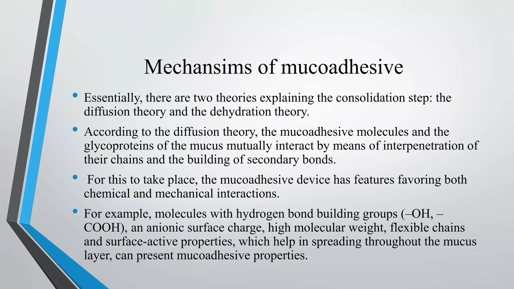 Mucoadhesive drug delivery system | PPTX