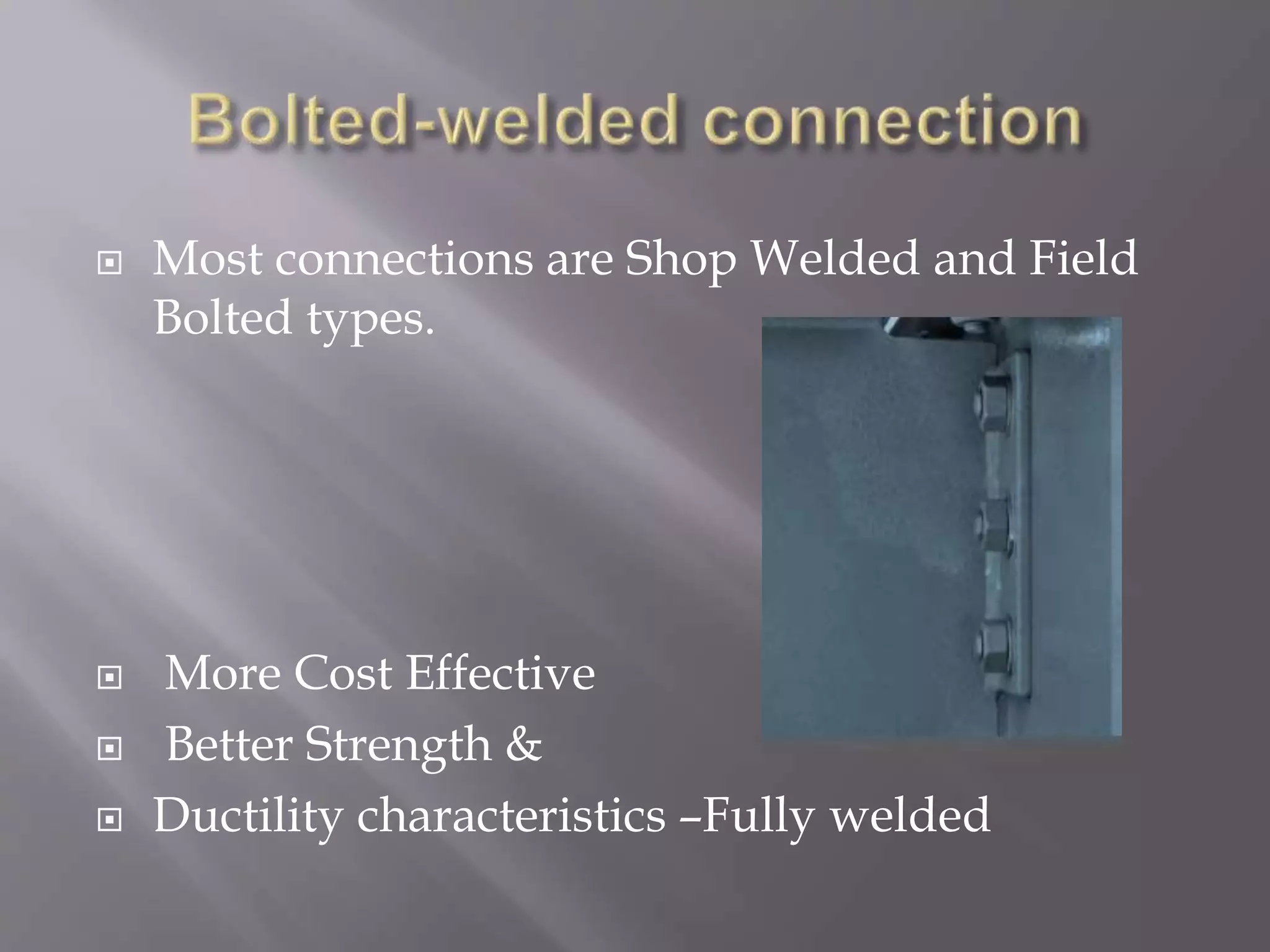 Steel connections in steel structure | PPTX